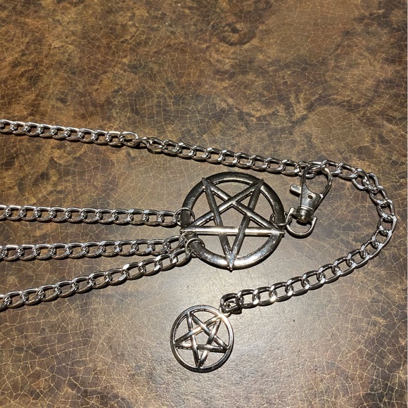 Accessories | Silver Pentagram Star Chain Link Belt Hip Waist Belly ...
